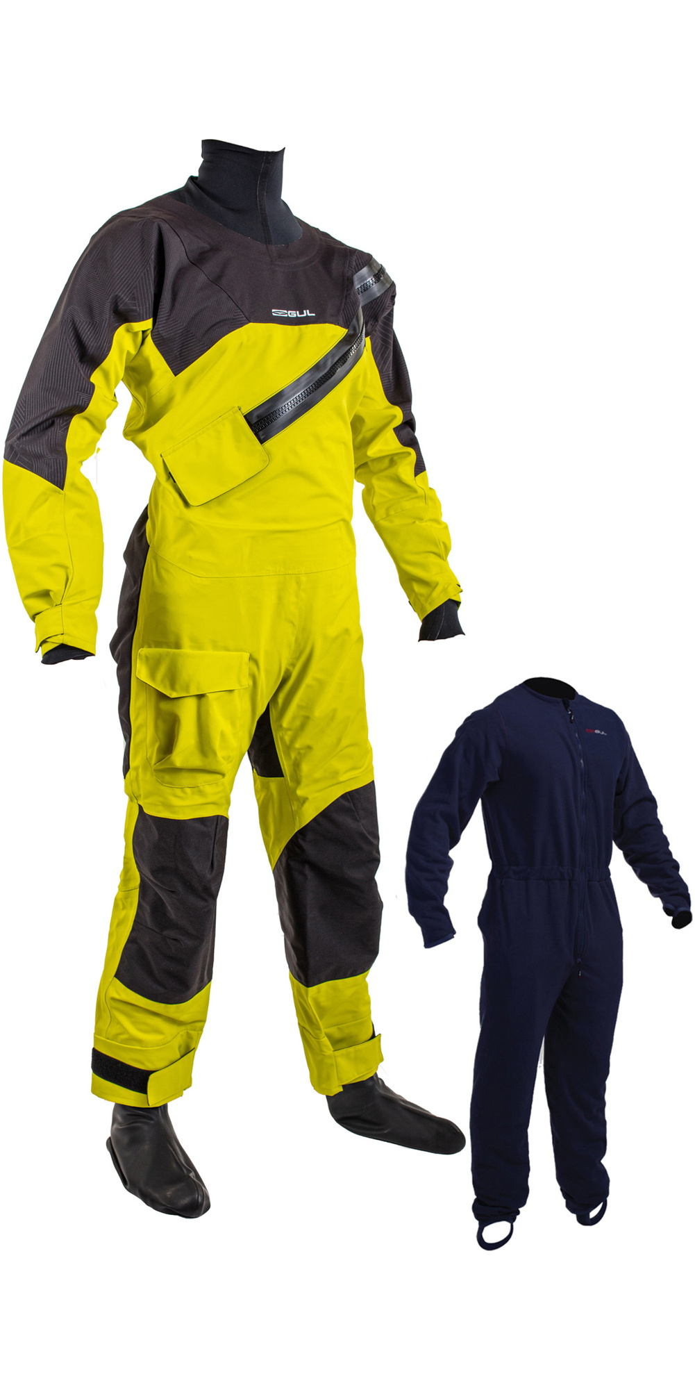 2025 Gul Junior Dartmouth Eclip Zip Drysuit & Underfleece GM0389-B9 - Sulphur / | Wetsuit Outlet